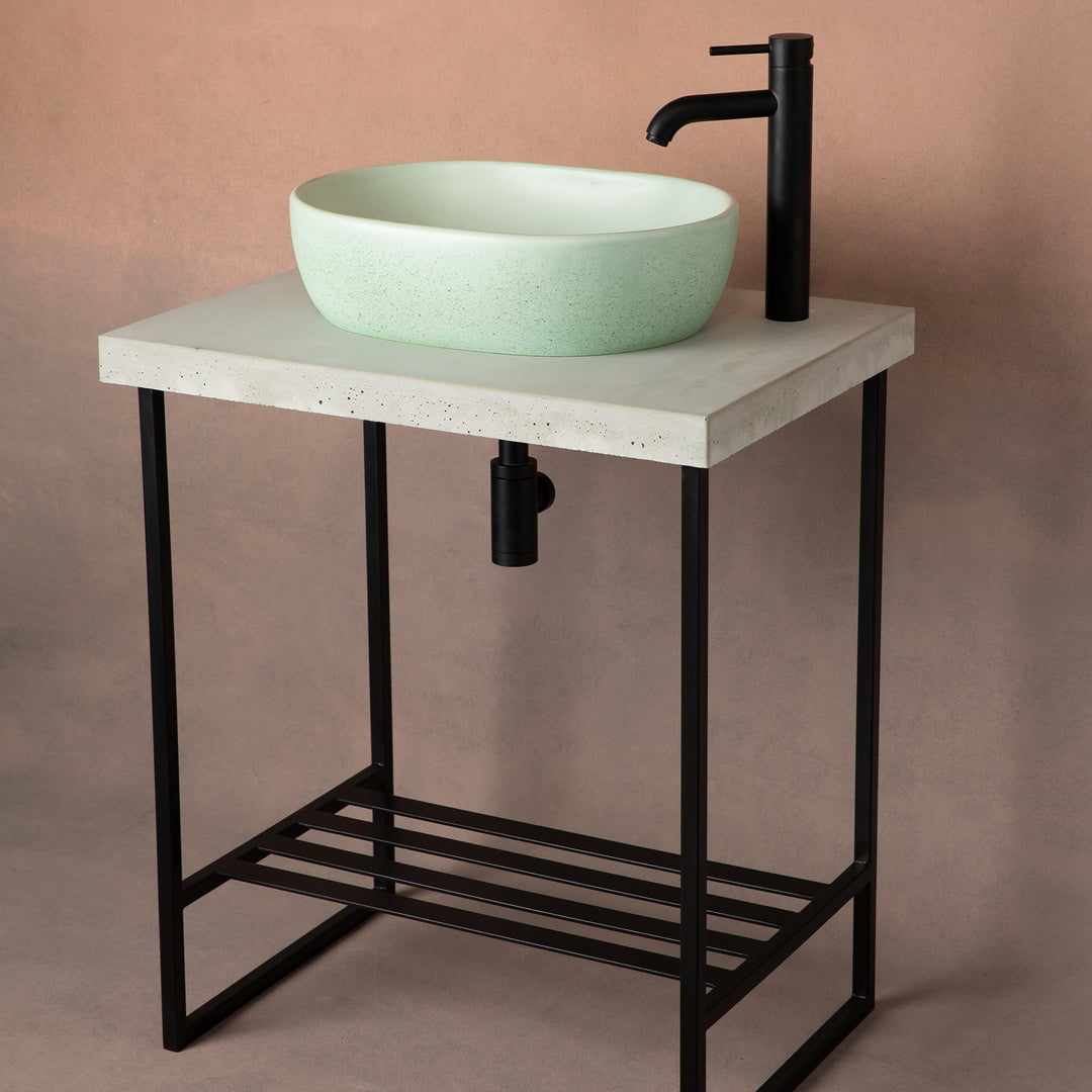 Freestanding Metal Basin Stand with Concrete Top – Smith & Goat